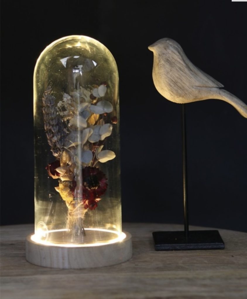 Stolp - verlichting - 20cm - blank hout - Seta Fiori