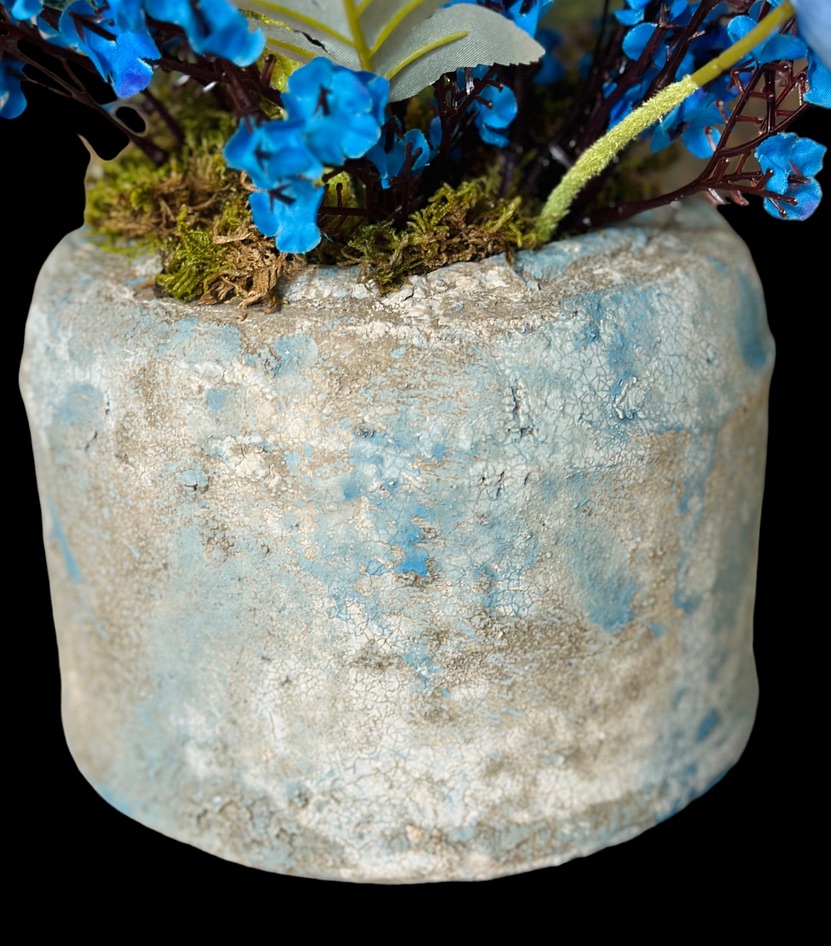 PTMD pot - blauw - Veldbloemen - 30cm - Seta Fiori